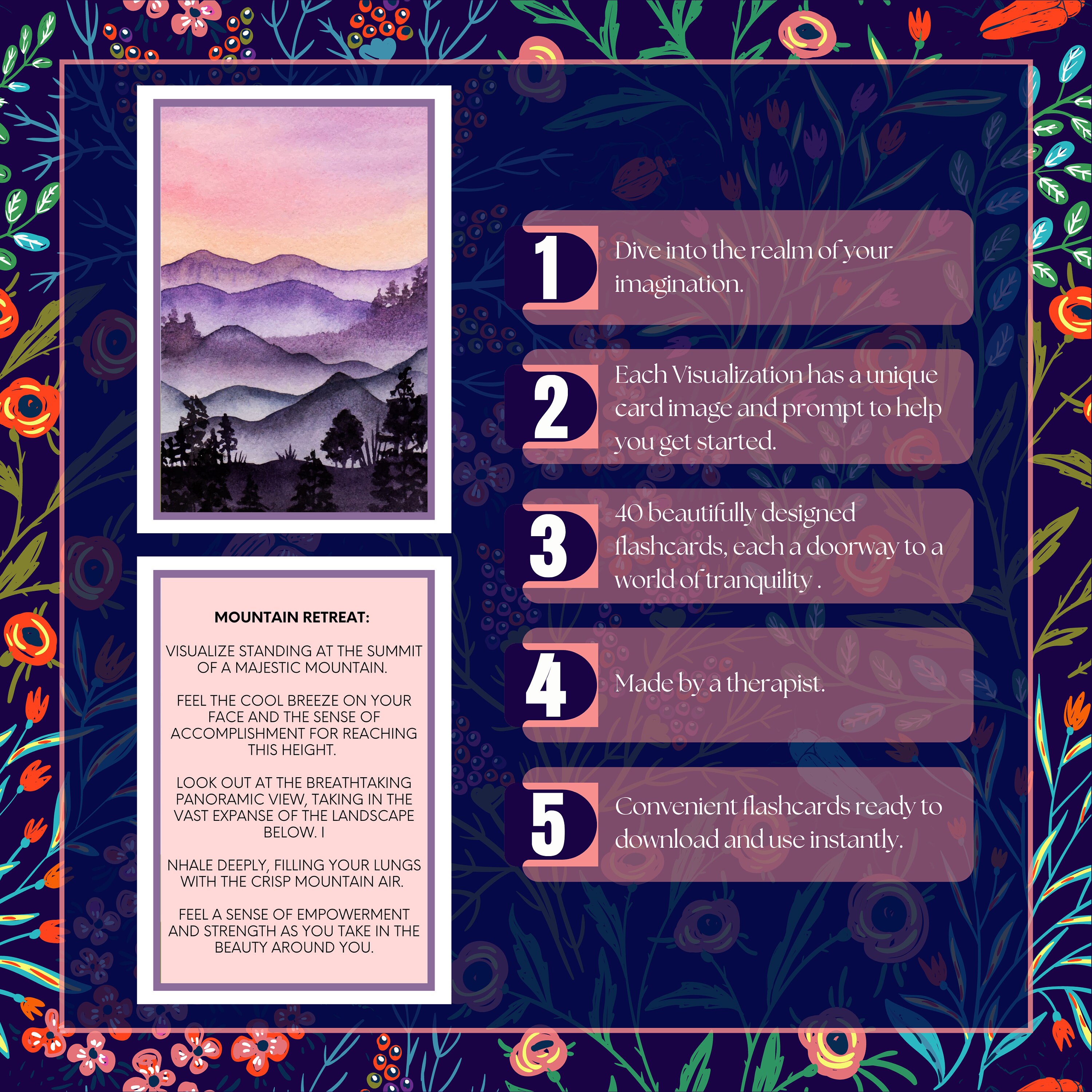 Visualization Exercises 40 Flashcards, Visual Therapy Cards, Enhance ...