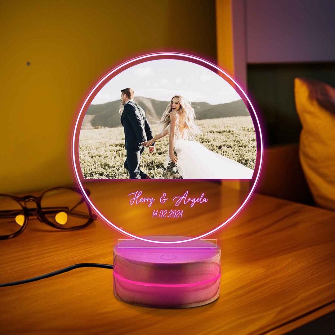 Custom Photo Wedding LED Light, Anniversary Plaque, Engagement Gifts ...