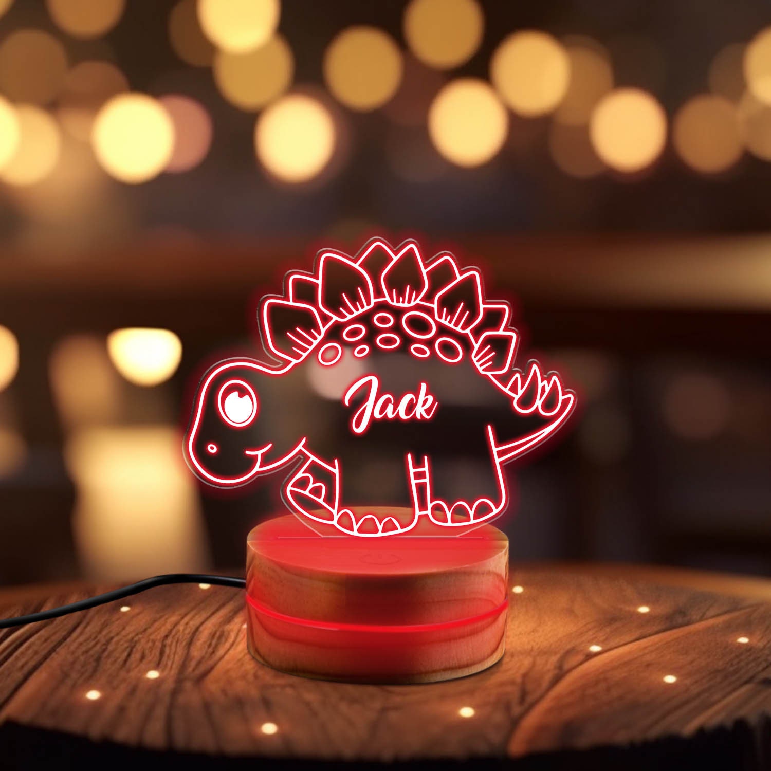 Dinosaur Personalized LED Sign, Kids Room Decor, Dinosaur Decor, Night ...