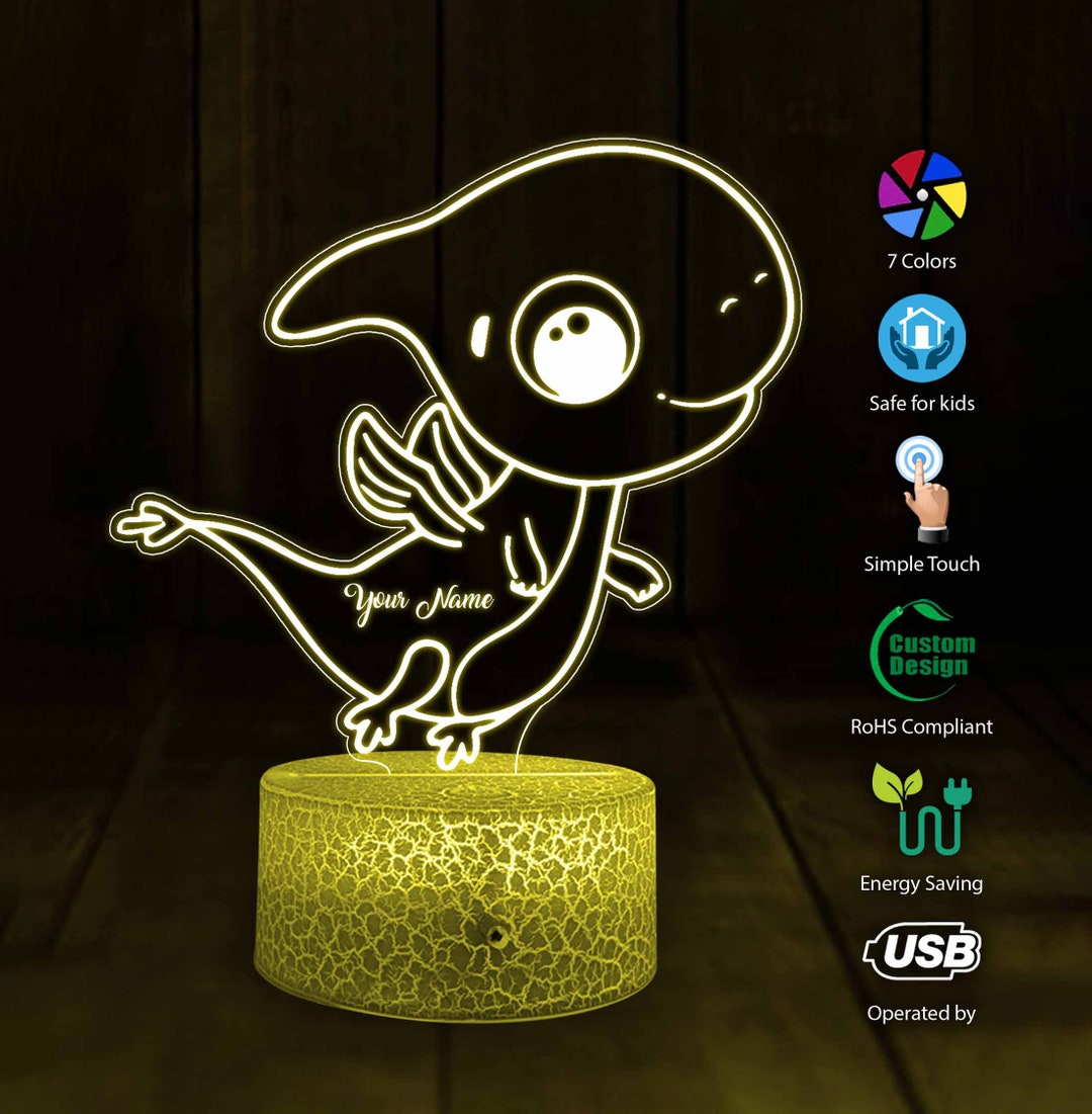 Dinosaur Personalized LED Sign, Kids Room Decor, Cool Dinosaur Decor ...