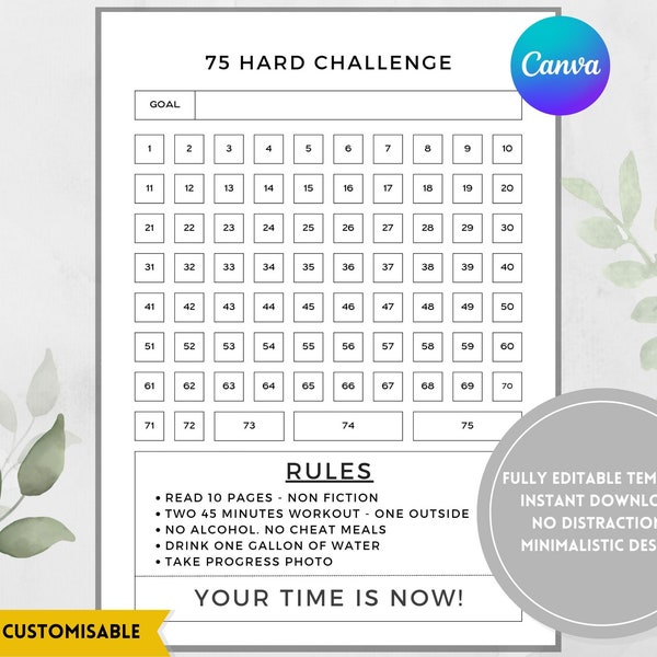 75 Hard Tracker - Etsy