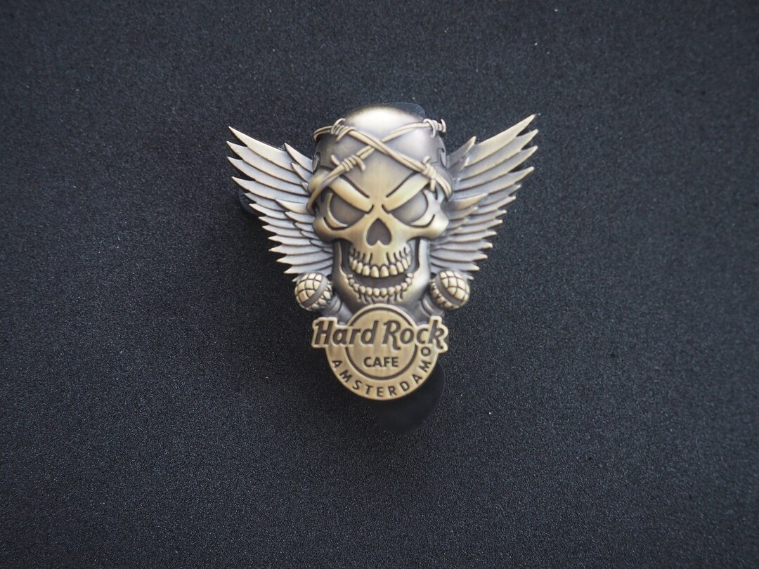 Hard Rock Amsterdam Skull Singer Pin - Etsy