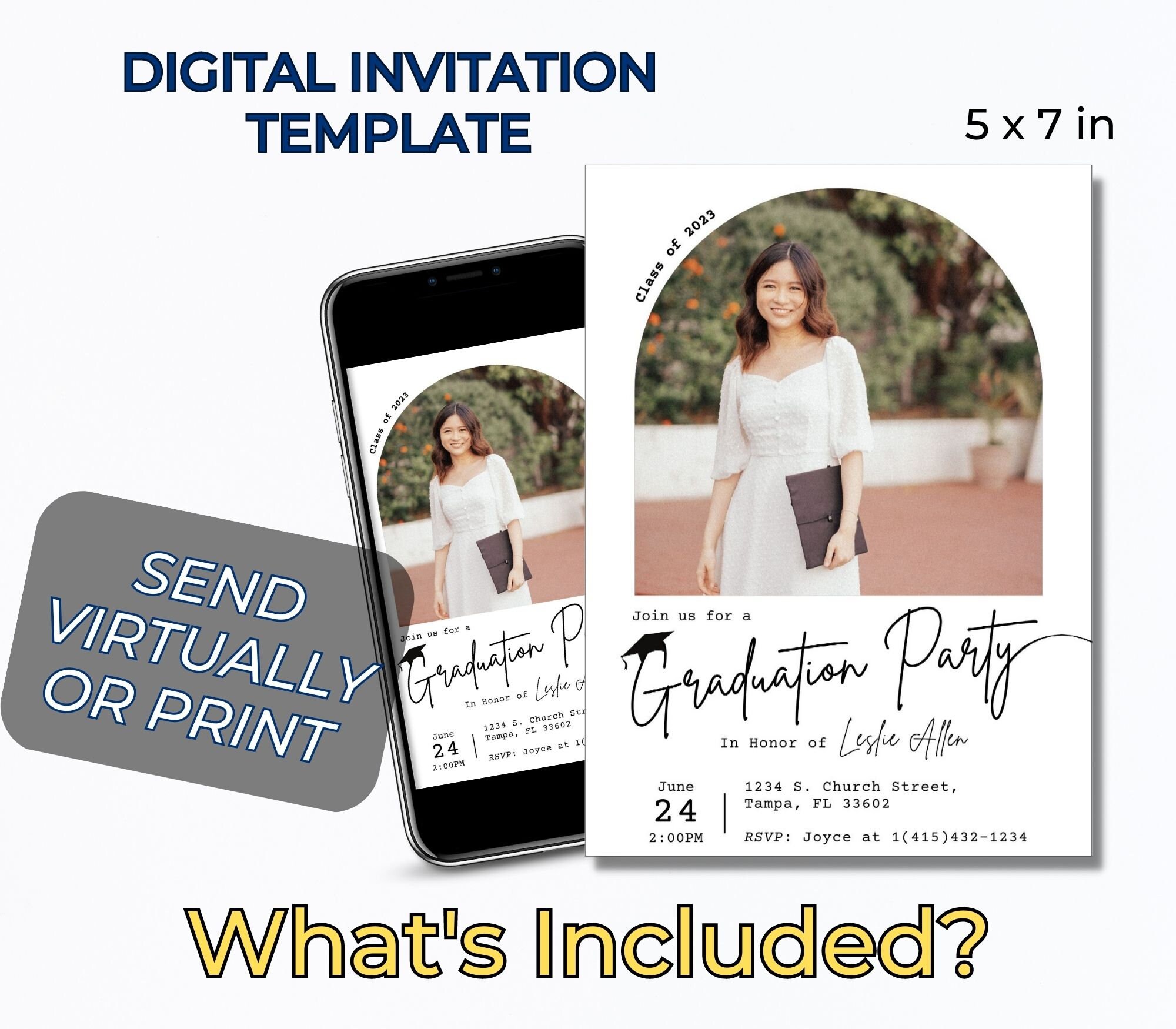 Graduation Party Invitation 2023, Digital Canva Design Template ...