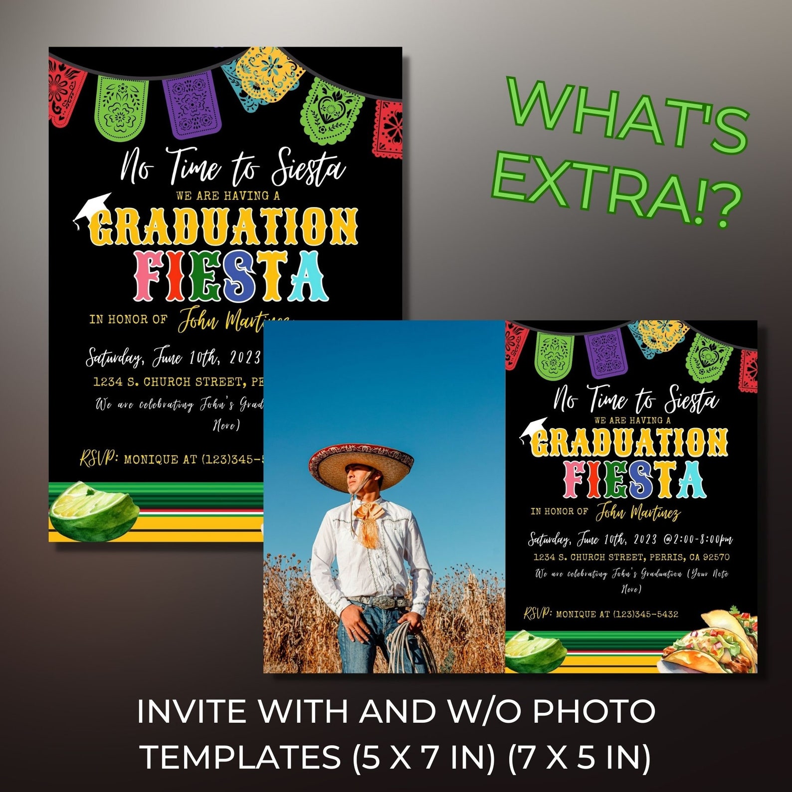 Graduation Fiesta Animated Invitation 2023, Digital Canva Design ...