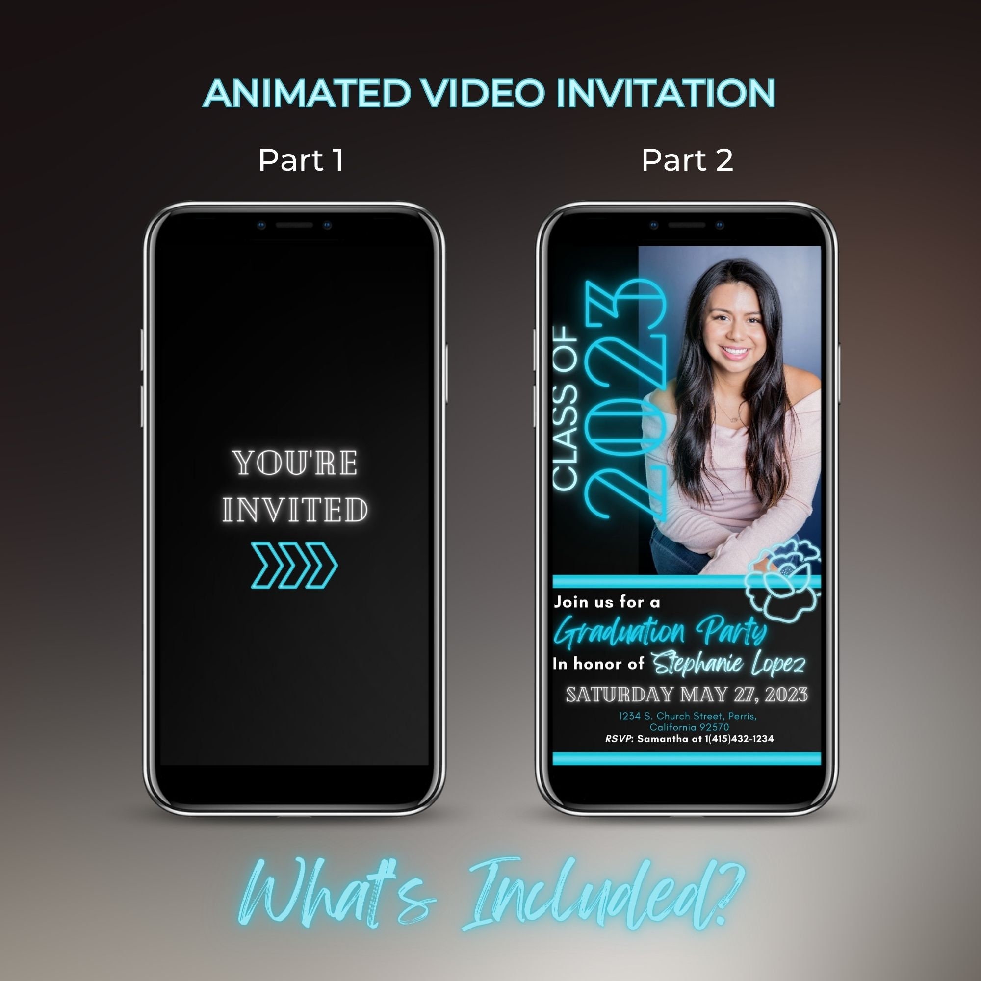 Graduation Party Invitation 2023, Animated Invite, Digital Canva Design ...