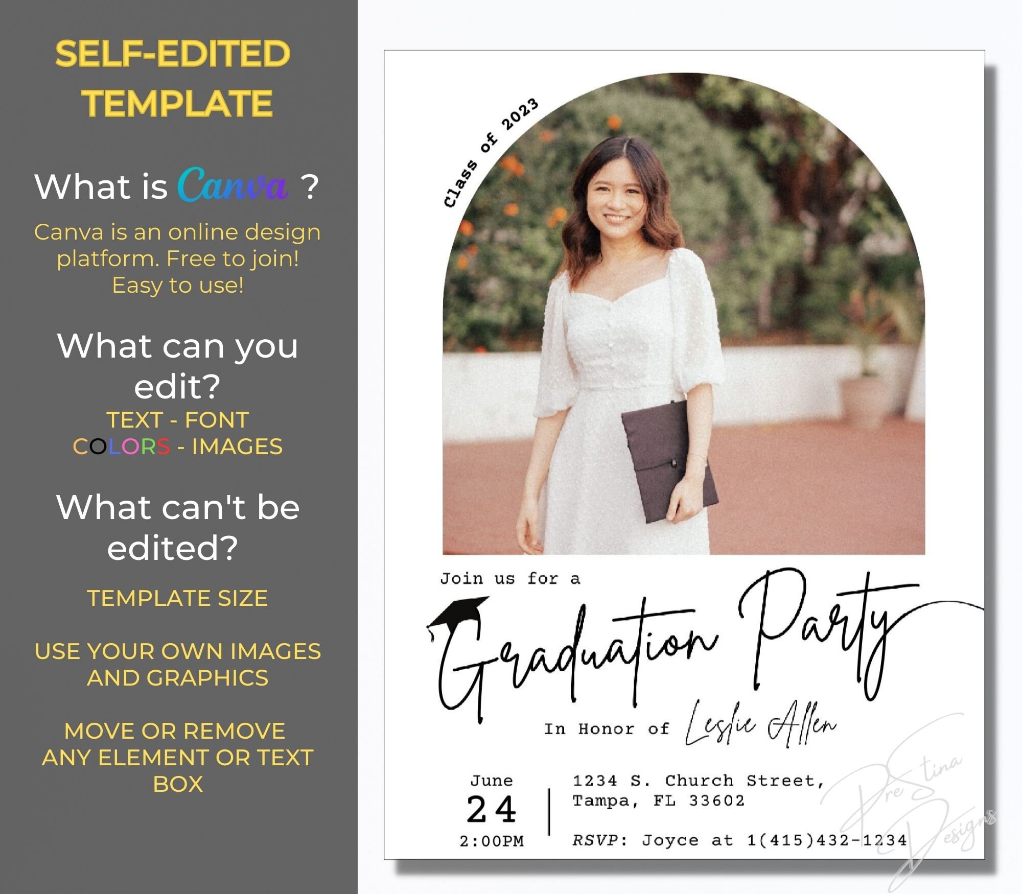 Graduation Party Invitation 2023, Digital Canva Design Template ...
