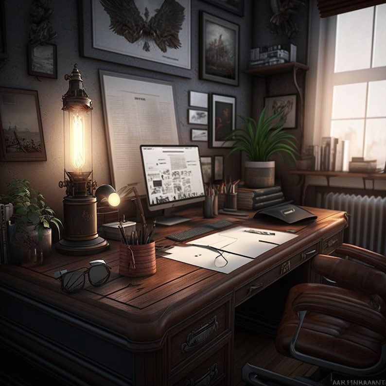 Home Office Background - Etsy