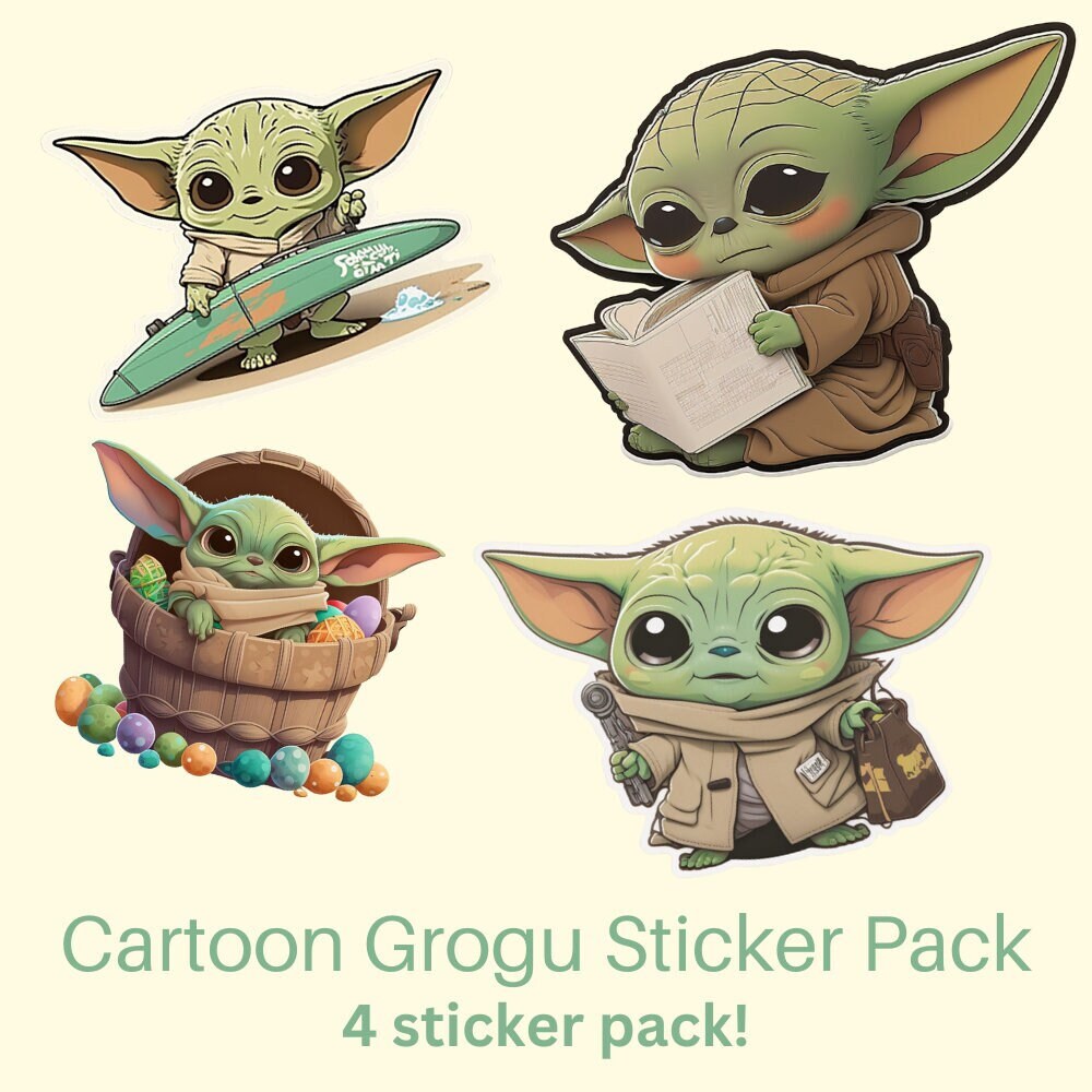 Cute Cartoon Grogu Sticker Sheet - Etsy