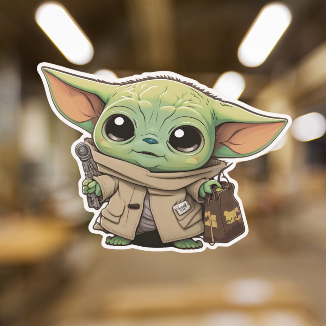Cute dibujos animados Grogu Baby Yoda Pegatina - Etsy México
