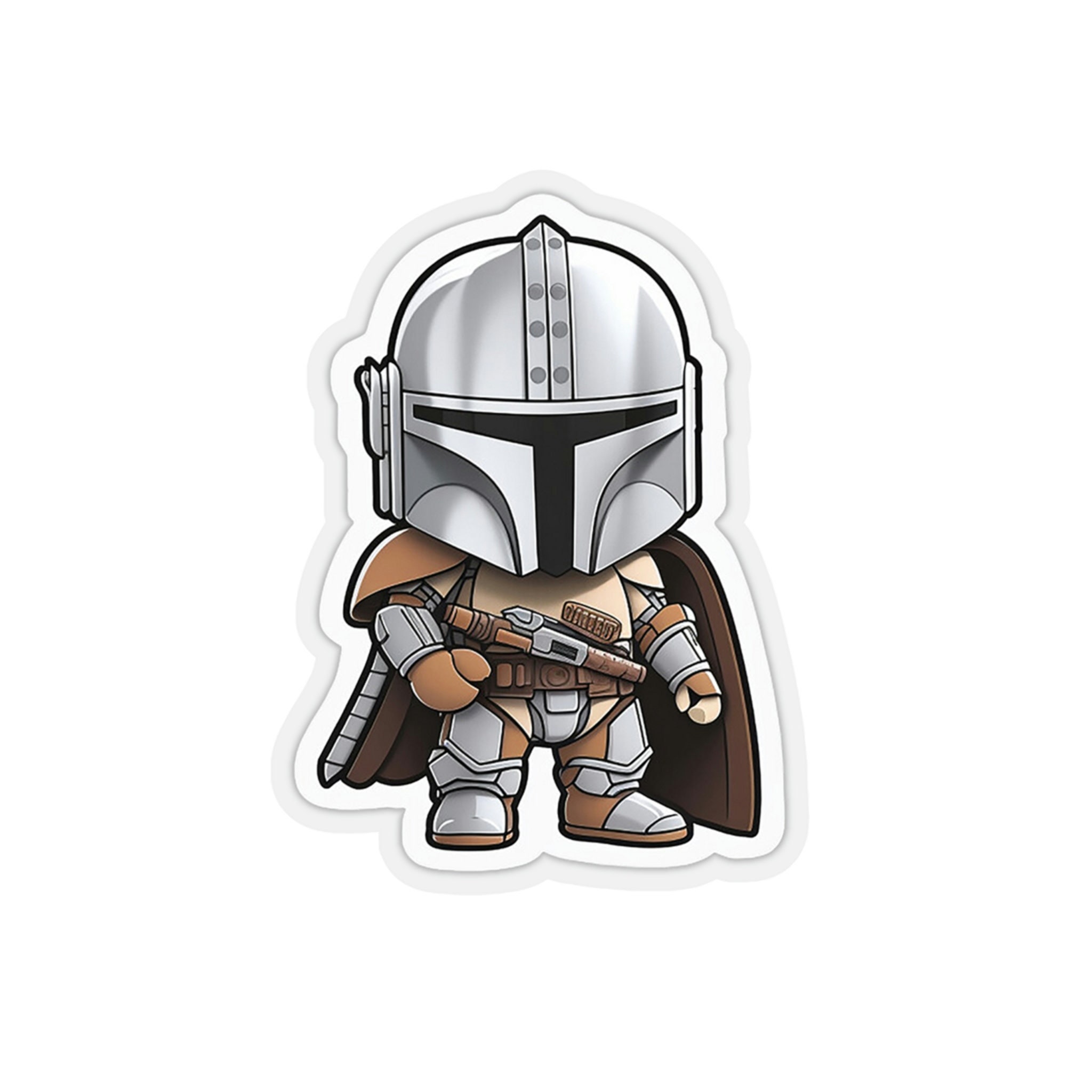 Cute Cartoon Mandalorian mando Sticker - Etsy