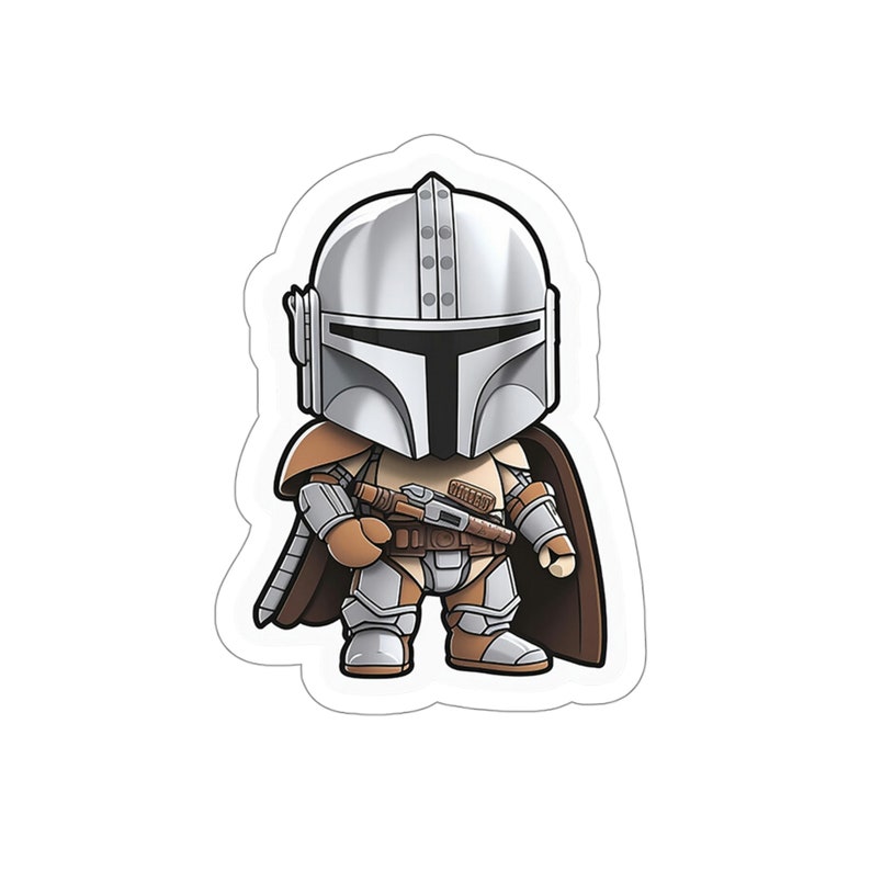 Cute Cartoon Mandalorian mando Sticker - Etsy