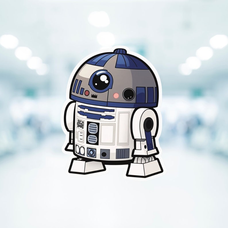 Cute Cartoon R2D2 Sticker - Etsy