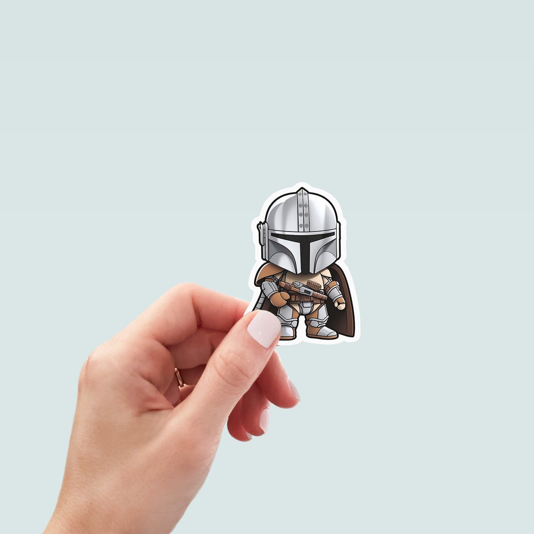 Cute Cartoon Mandalorian mando Sticker - Etsy