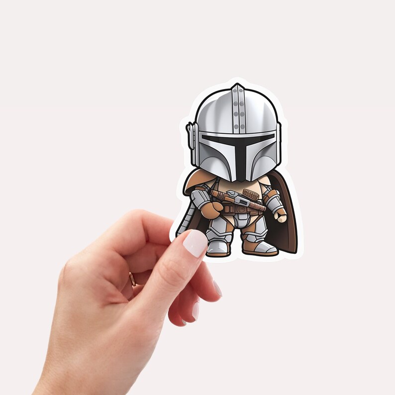Cute Cartoon Mandalorian mando Sticker - Etsy