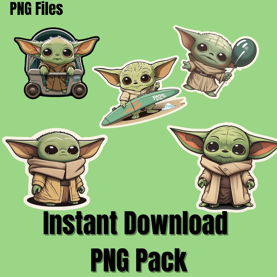 PNG File - Baby Yoda | Grogu Pack Pngs, Cute Cartoon, Printable File - Etsy
