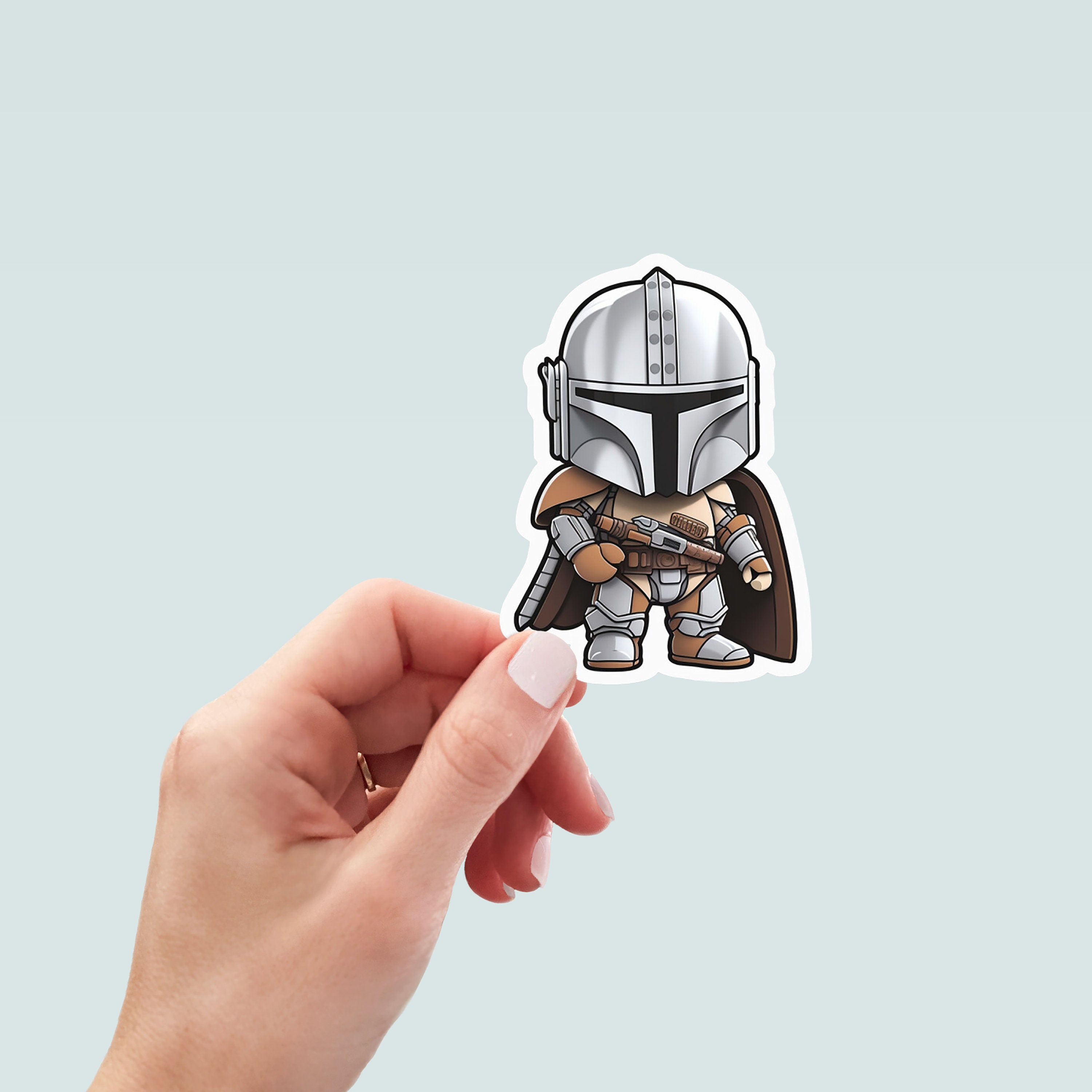 Cute Cartoon Mandalorian mando Sticker - Etsy