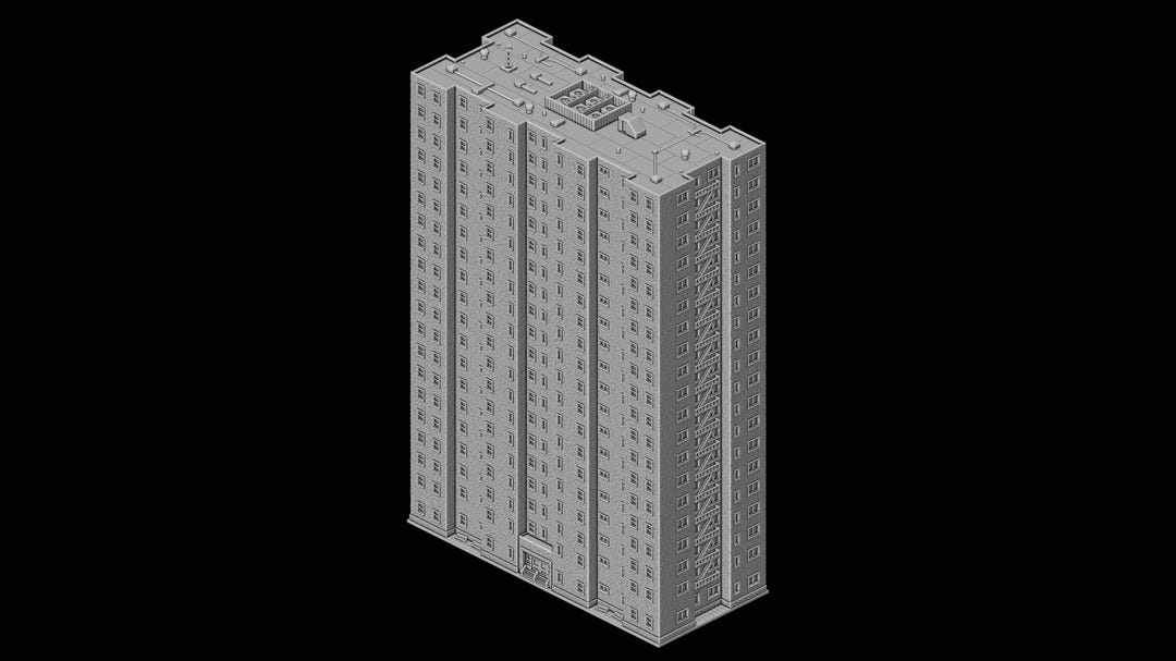 Long Tilt Tower, 1:400 (3D Printed Building) - Etsy