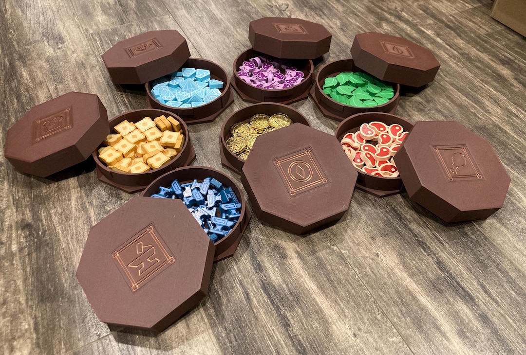 Flamecraft Deluxe Resource Token Holders, Solid 3D Print With Real Wood ...