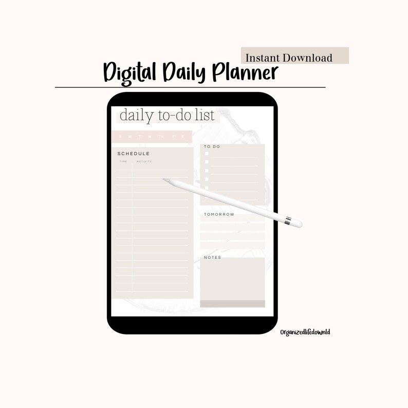 Digital Daily to Do List Goodnotes to Do List Digital Planner Digital ...