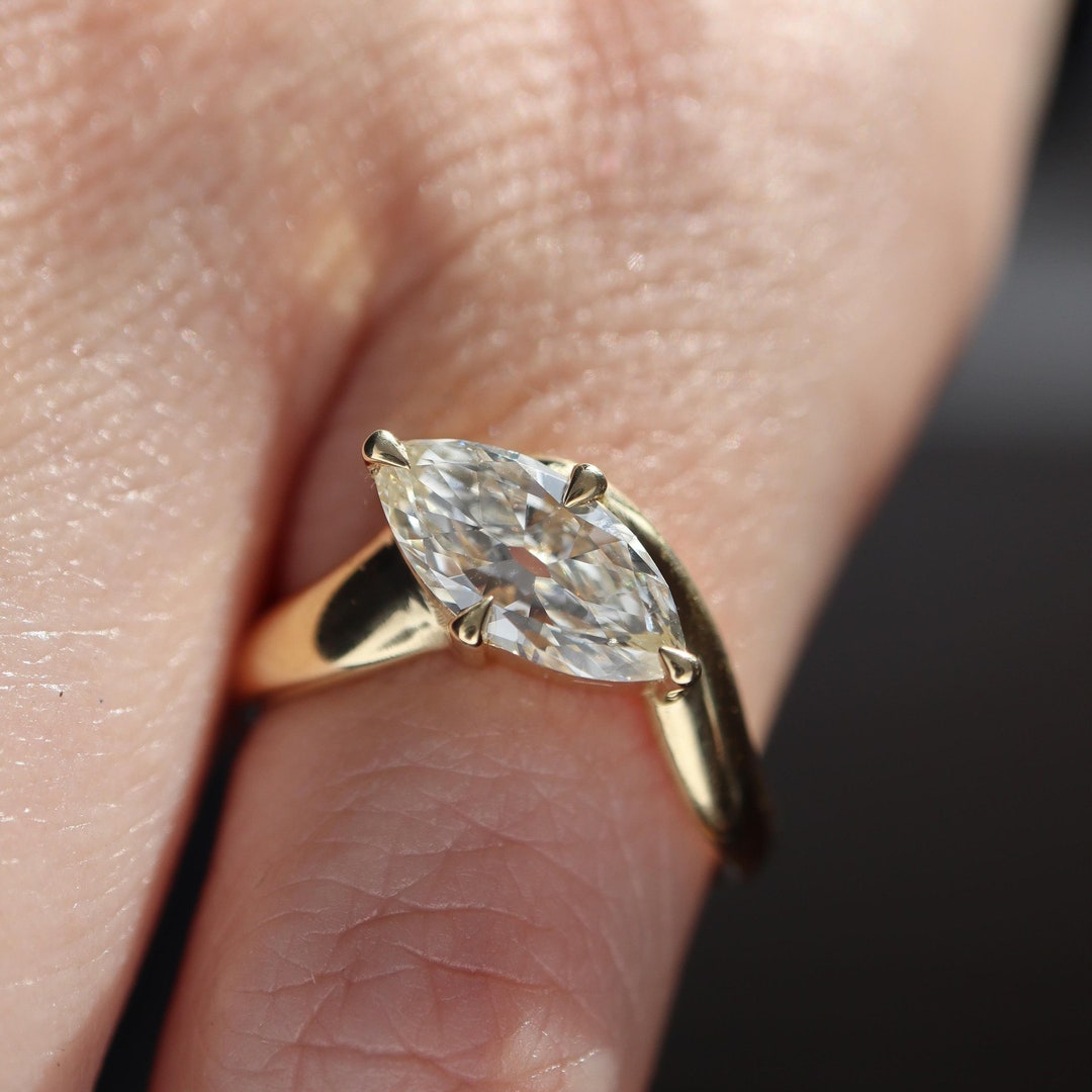 2 Ct Marquise Cut Moissanite Engagement Ring, Wedding Ring, Marquise ...