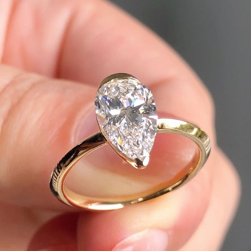 Pear Engagement Ring - Etsy