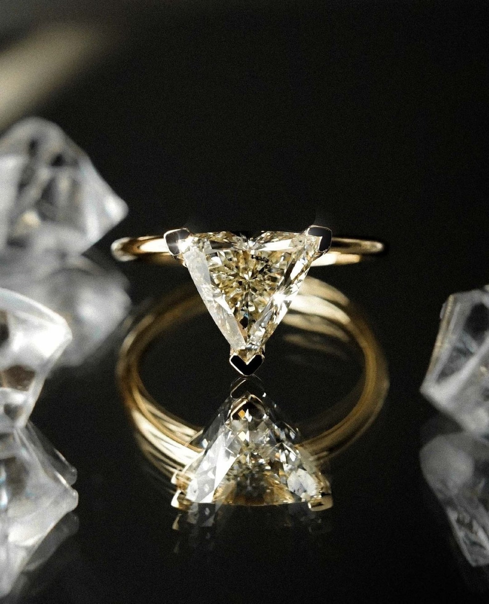 2.20 Ct Trillion Cut Moissanite Engagement Ring, Trillion Cut ...