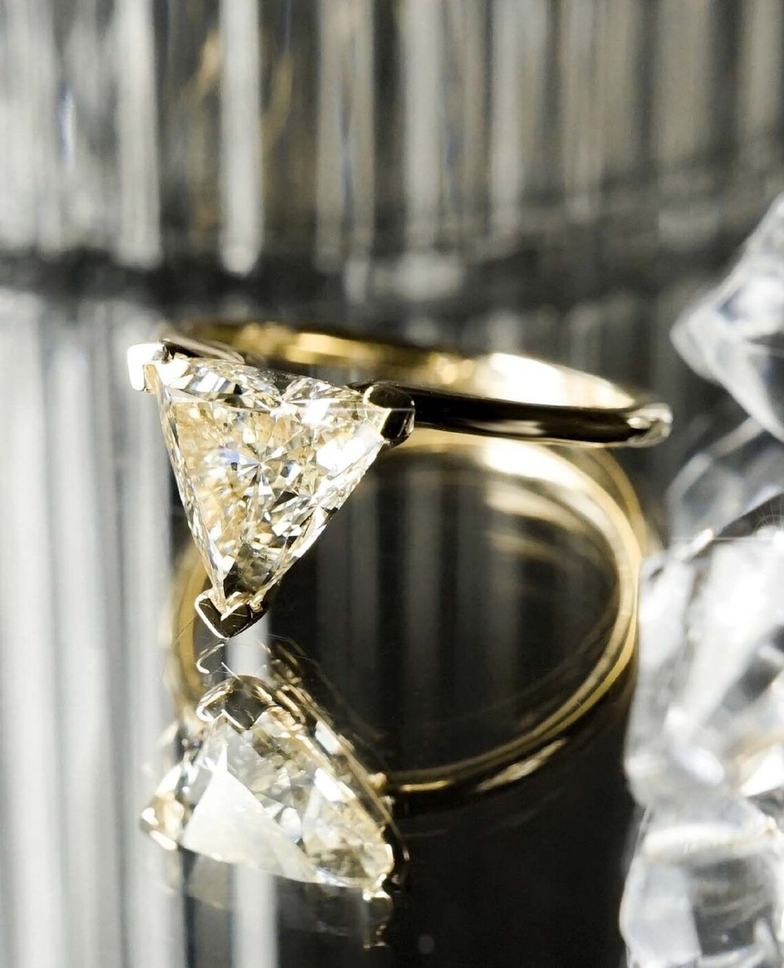 2.20 Ct Trillion Cut Moissanite Engagement Ring, Trillion Cut ...