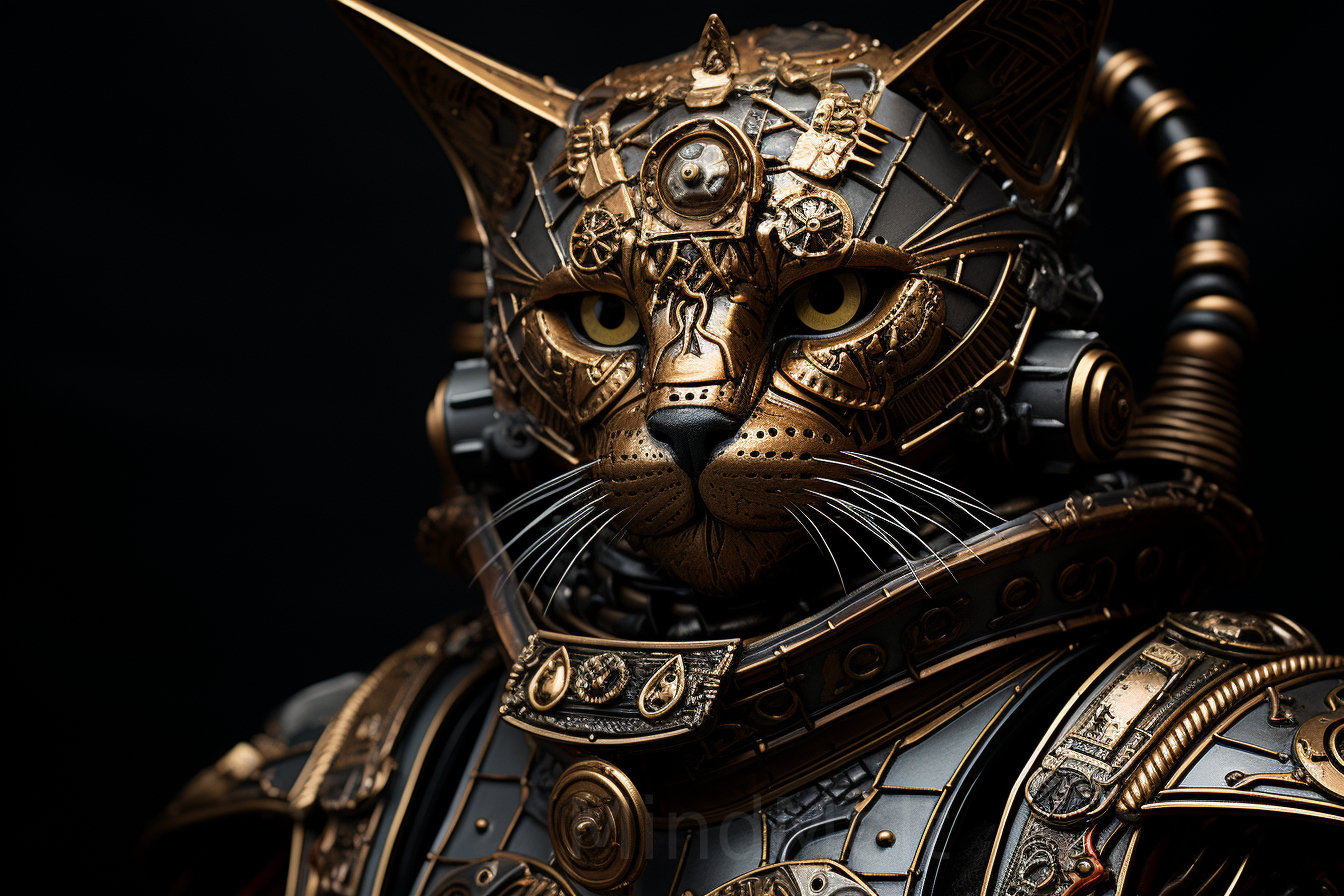 3X Cat in Armor Digital Art Image Bundle Download PNG, Feline Knight ...