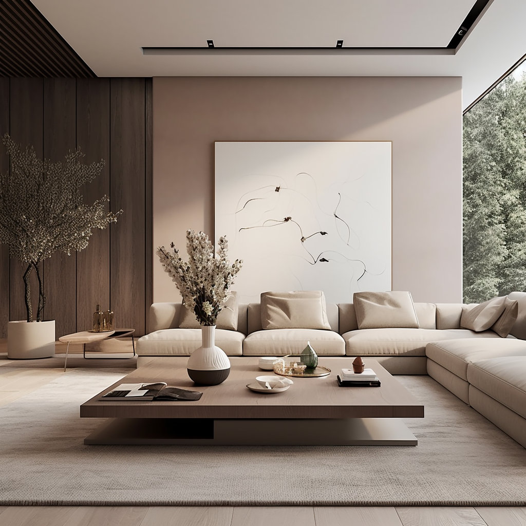 Neutral Minimalist Home Virtual Background | Zoom Living Room | Zoom ...