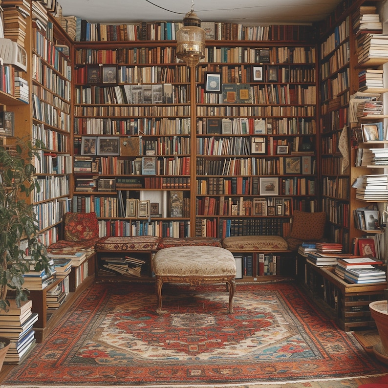 Home Bookshelf Virtual Background | Zoom Library | Zoom Background ...