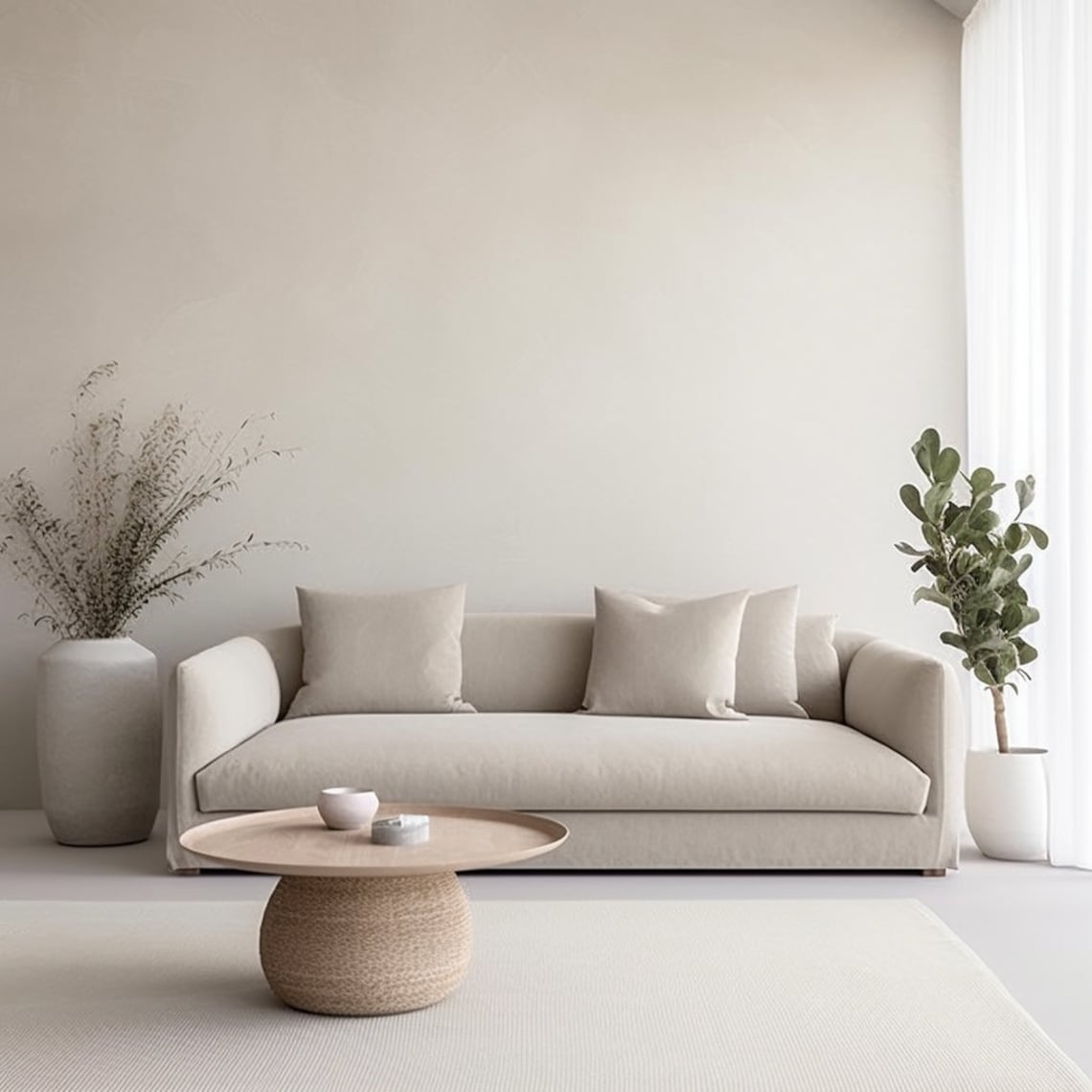 Neutral Minimalist Home Virtual Background | Zoom Living Room | Zoom ...