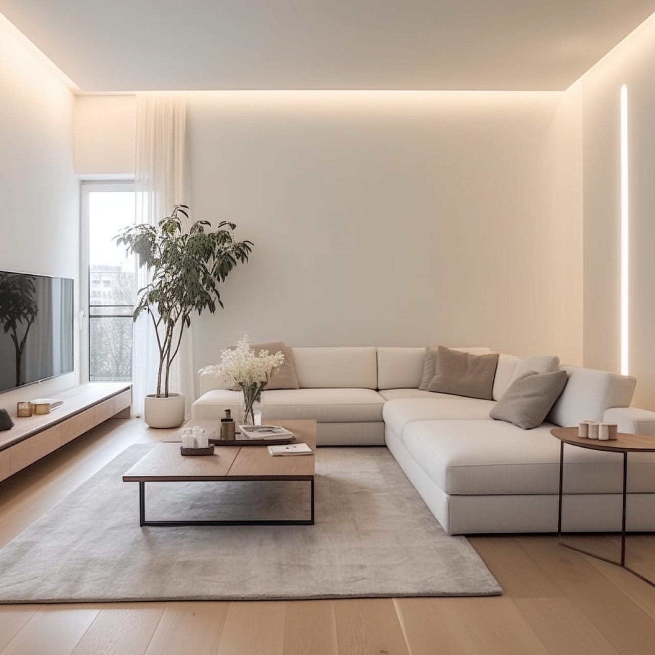 Simple Modern Minimalist Home Virtual Background | Zoom Living Room ...