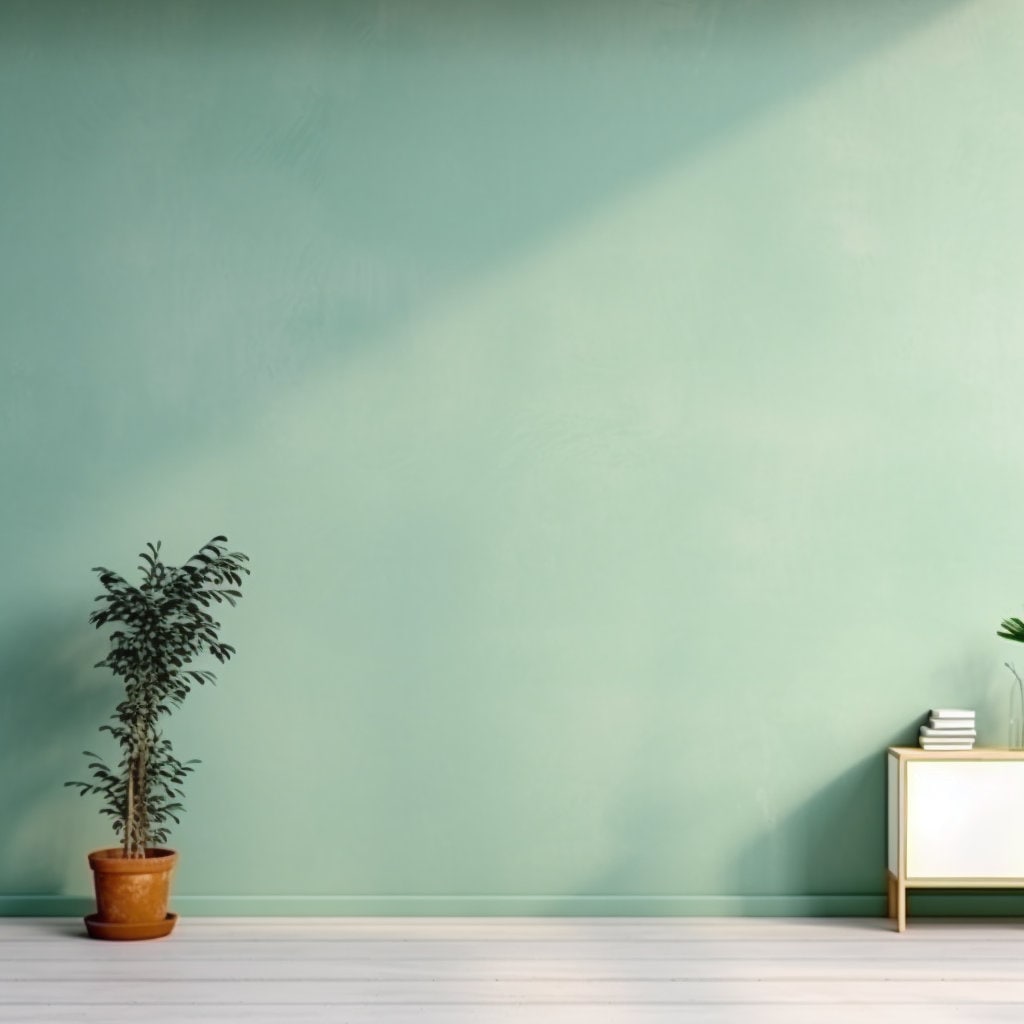 Simple Minimalist Green Home Wall Virtual Background | Zoom Background ...