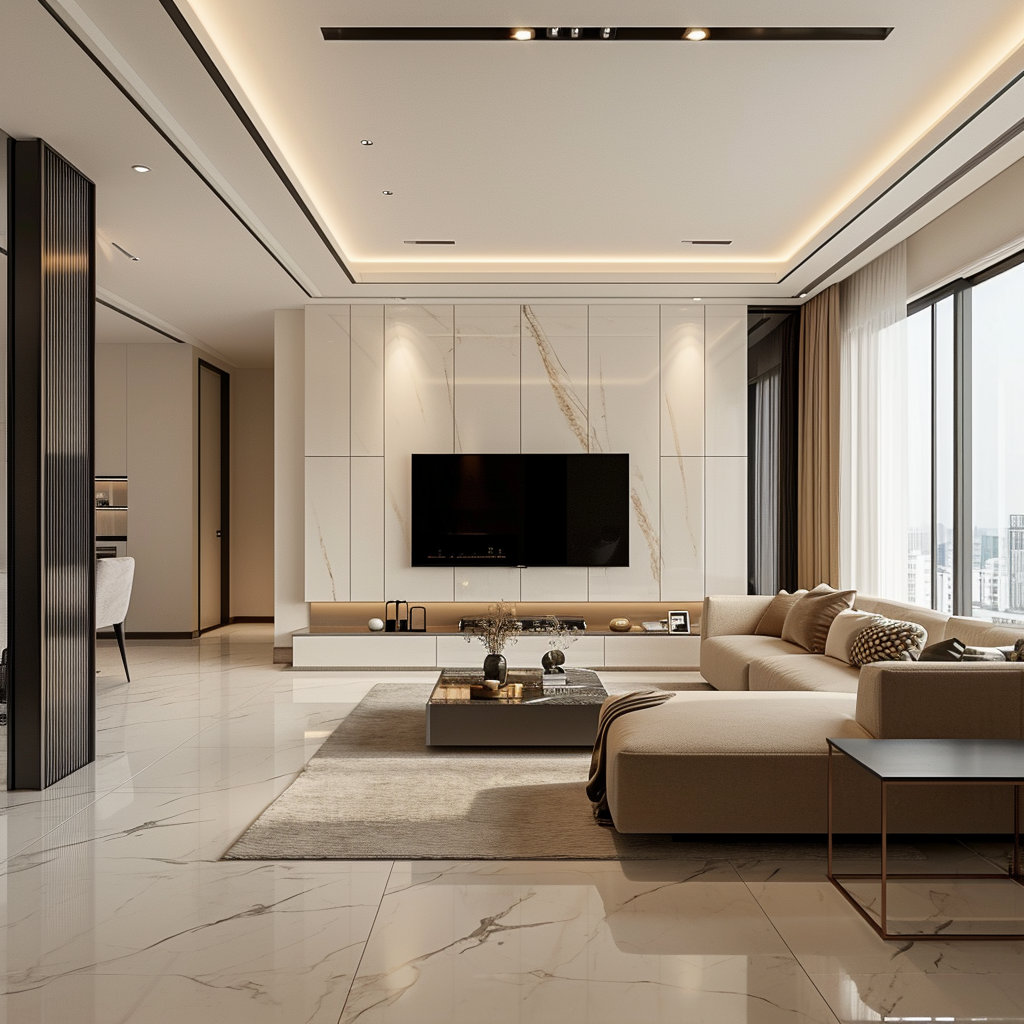 Contemporary Modern Home Virtual Background | Zoom Background Room ...