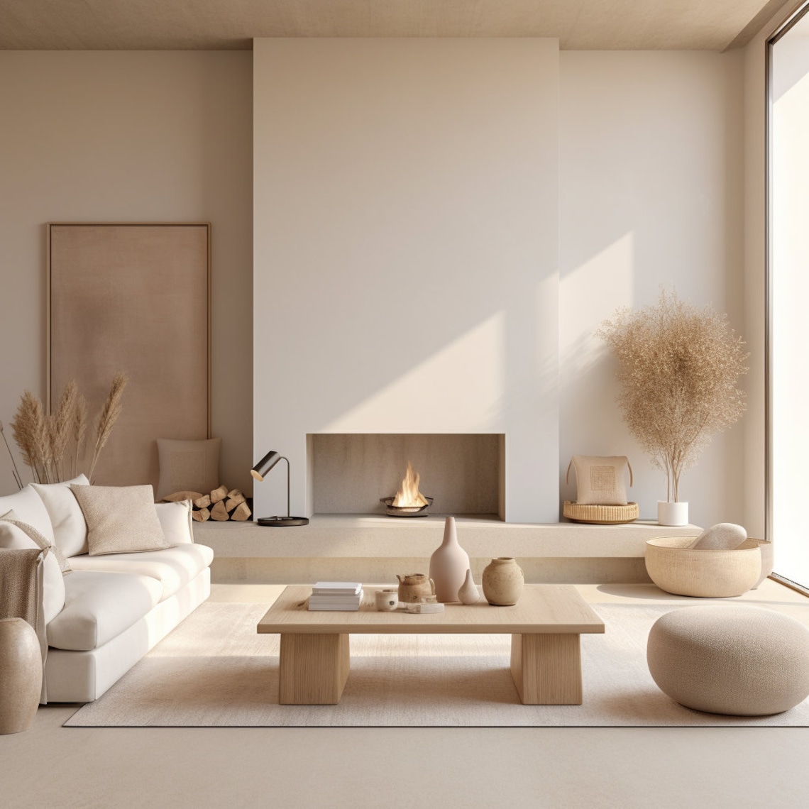 Neutral Minimalist Home Virtual Background | Zoom Living Room | Zoom ...