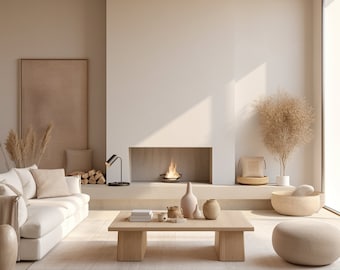 Neutral Minimalist Home Virtual Background | Zoom Background Room ...