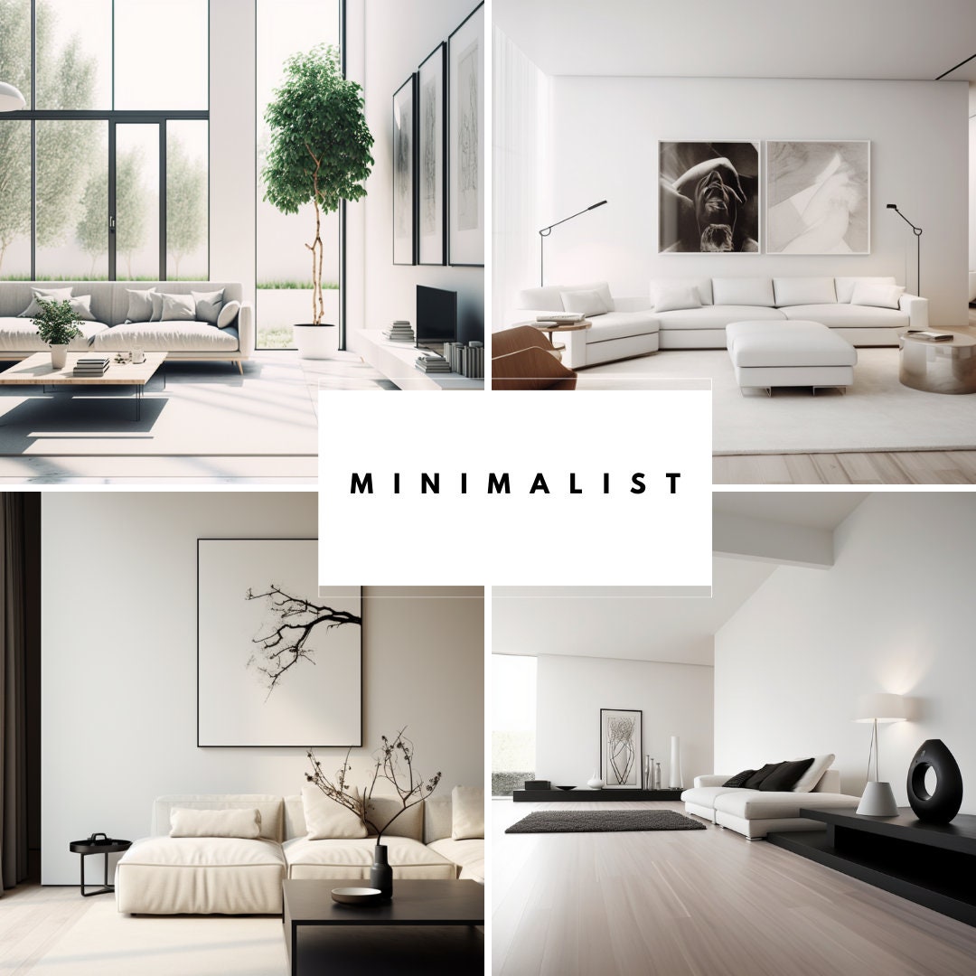 4 Modern Minimalist Home Virtual Background | Zoom Living Room | Zoom ...