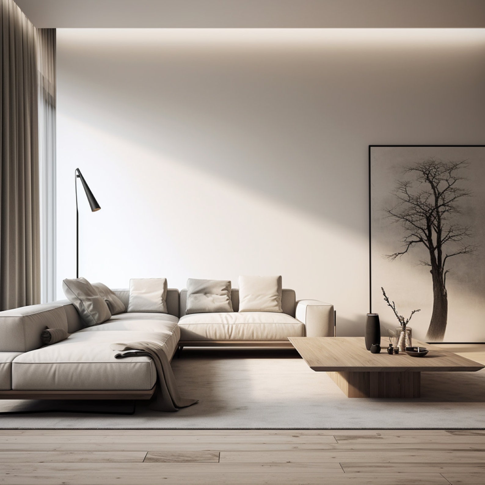 Modern Minimalist Home Virtual Background | Zoom Living Room | Zoom ...