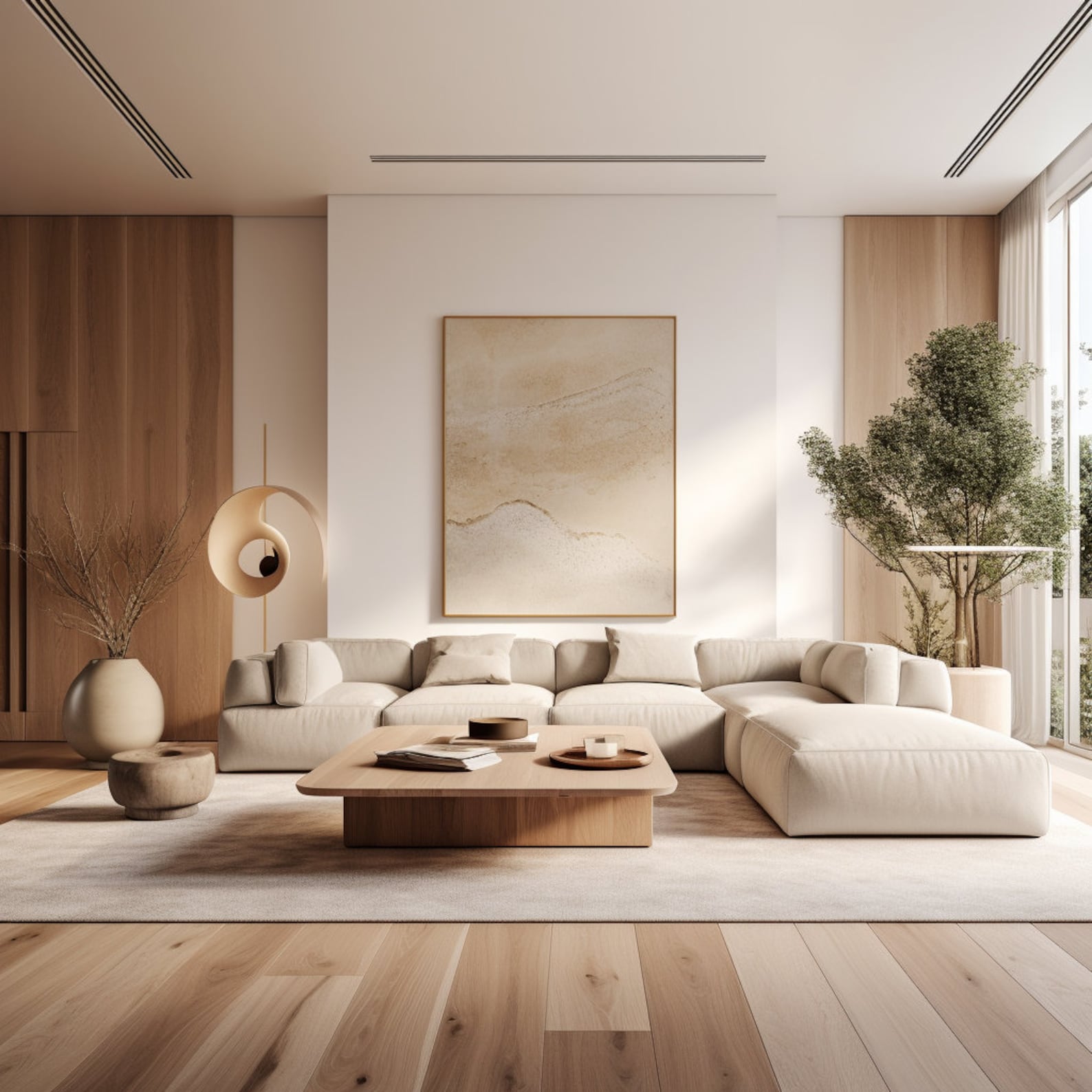 Neutral Minimalist Home Virtual Background | Zoom Living Room | Zoom ...
