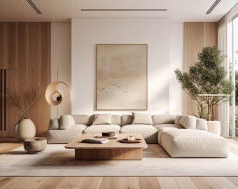 Neutral Minimalist Home Virtual Background | Zoom Living Room | Zoom ...