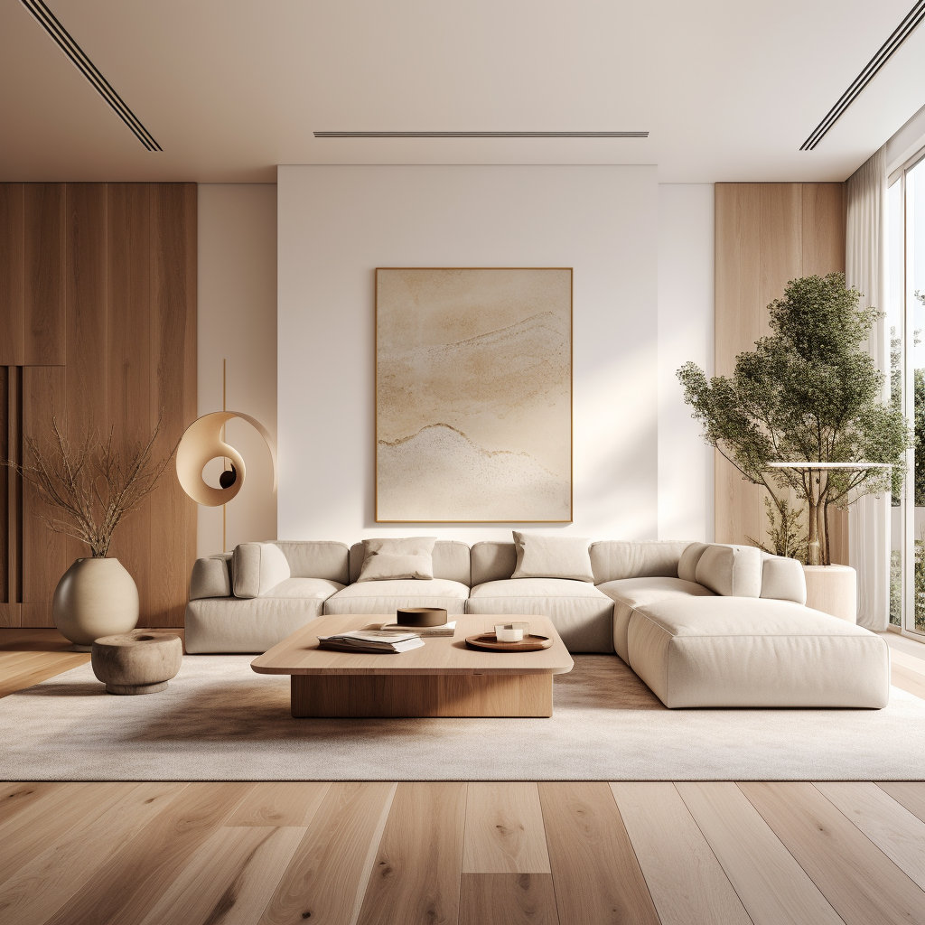 Neutral Minimalist Home Virtual Background | Zoom Living Room | Zoom ...