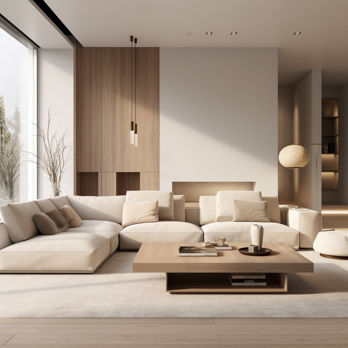 Neutral Minimalist Home Virtual Background | Zoom Living Room | Zoom ...