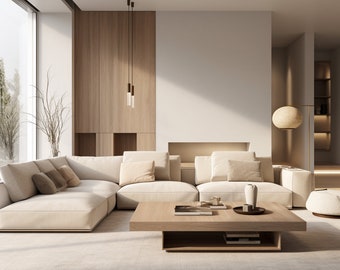 Neutral Minimalist Home Virtual Background Zoom Background Room Zoom ...