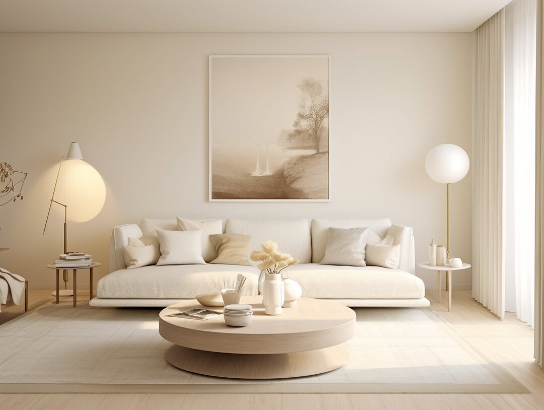Neutral Minimalist Home Virtual Background | Zoom Living Room | Zoom ...