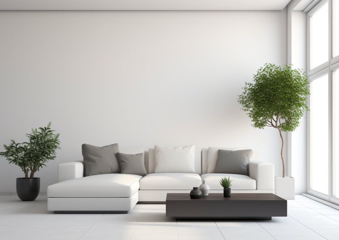 Modern Warm Minimalist Home Virtual Background | Zoom Living Room ...