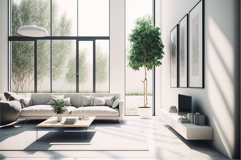 4 Modern Minimalist Home Virtual Background | Zoom Living Room | Zoom ...