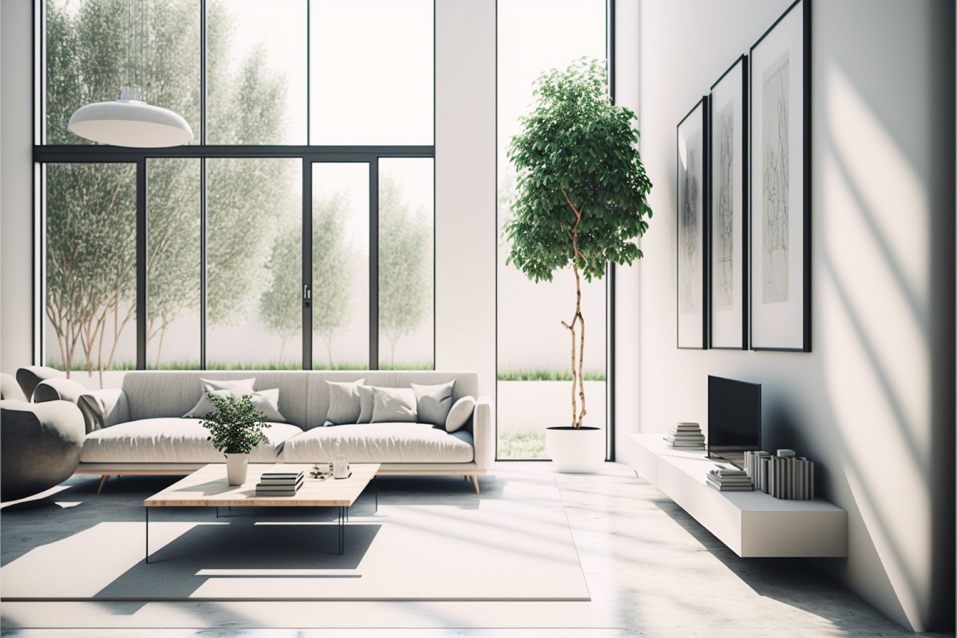 4 Modern Minimalist Home Virtual Background | Zoom Living Room | Zoom ...