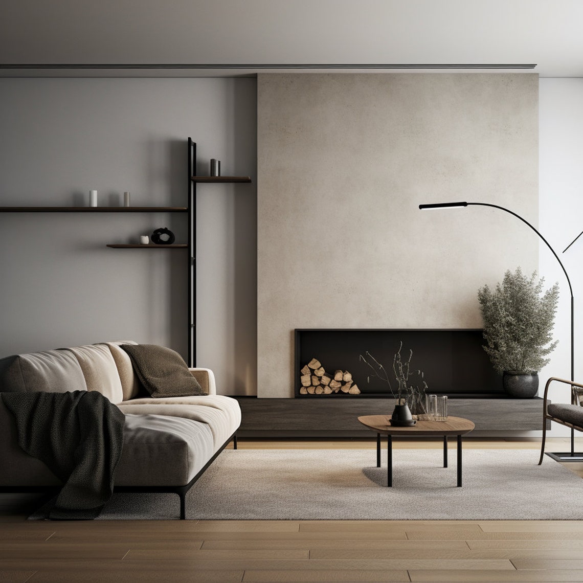 Neutral Minimalist Home Virtual Background | Zoom Living Room | Zoom ...