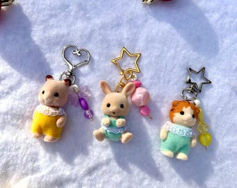 Calico Critter Nursery Friends Pool Fun Keychain Sylvanian Babies ...
