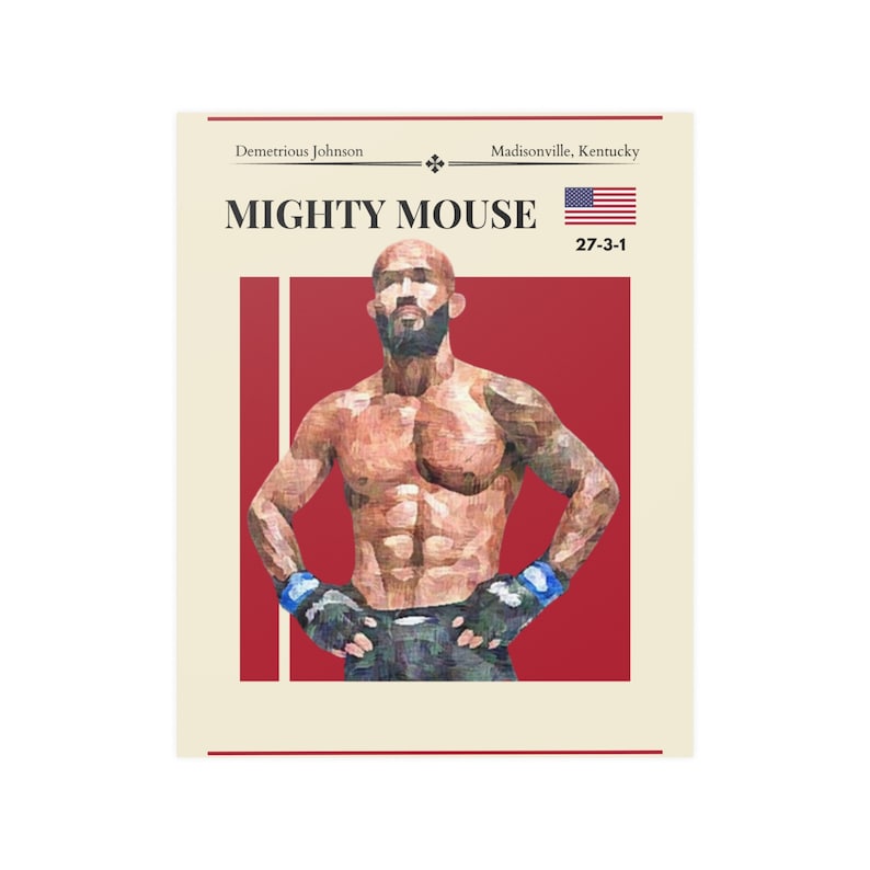 Demetrious Johnson, Mighty Mouse, UFC Posters, MMA Wall Art, UFC Gifts ...